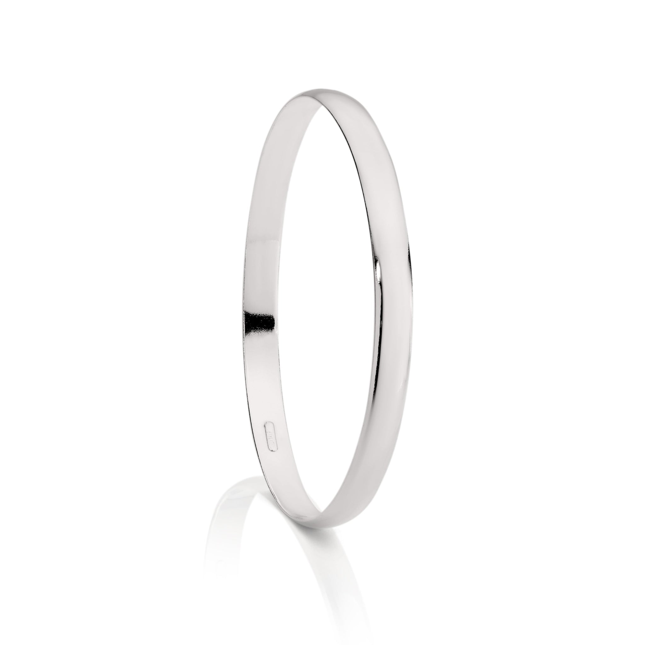 Silver 6mm solid bangle 70mm